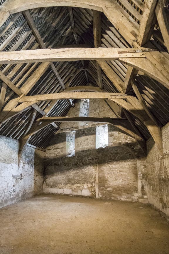 Tithe Barn Interior stock image. Image of history, shadows - 73947605