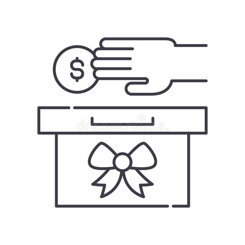 Beneficence Icon, Black Vector Sign with Editable Strokes, Concept ...