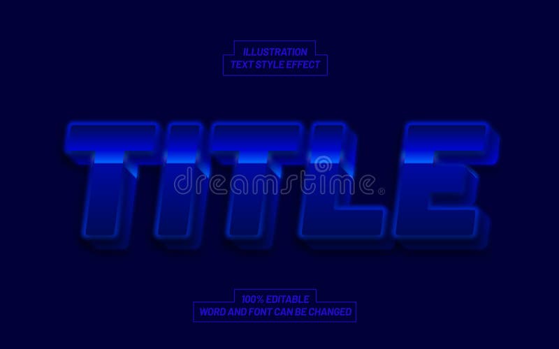 Title Blue Text Style Effect Stock Vector - Illustration of corporate ...
