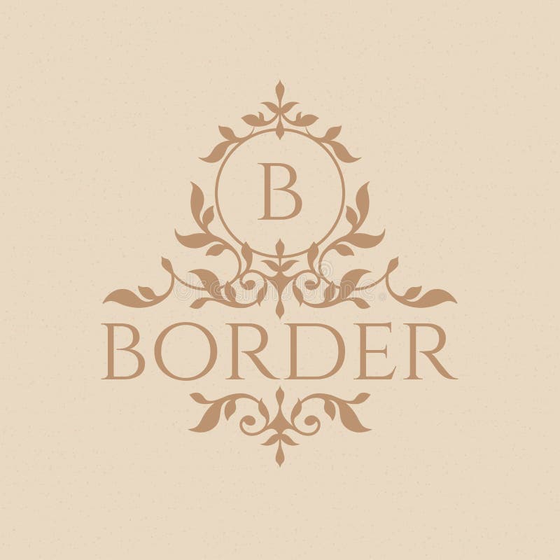 Title Border with Monogram. Classic Floral Ornament Stock Vector ...