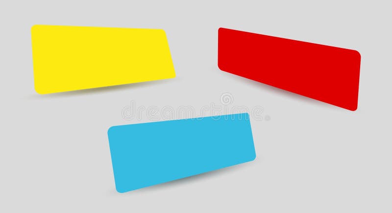 Title Boxes in Different Angles. Empty Text Boxes Set. Isolated Vector ...