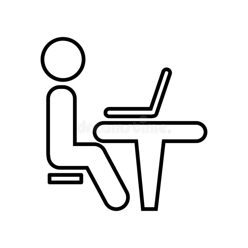 Title: Businessman Working on Computer. Vector Illustration Stock ...