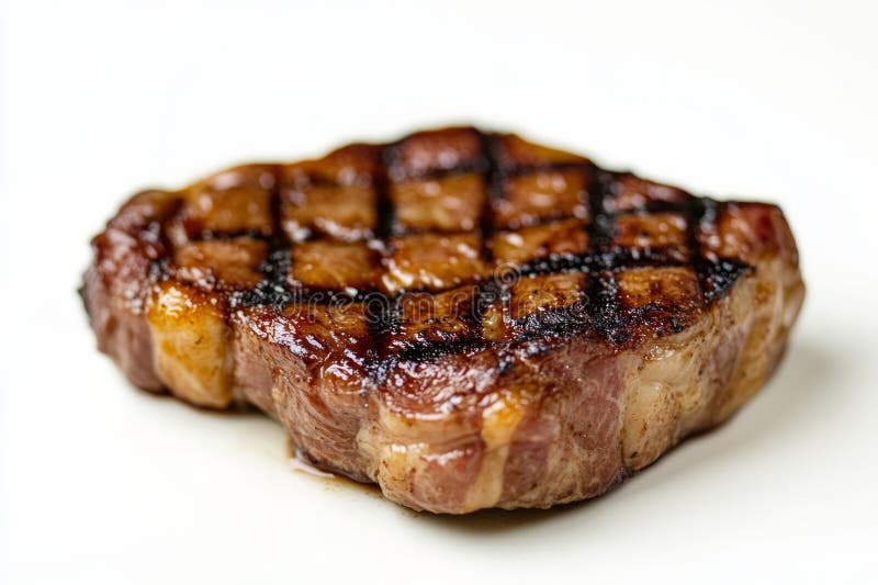 Close-up Juicy Grilled Steak Focus on Texture and Grill Marks ...