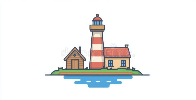 The Title of this Flat Illustration is Beacon of Light / Lighthouse by ...