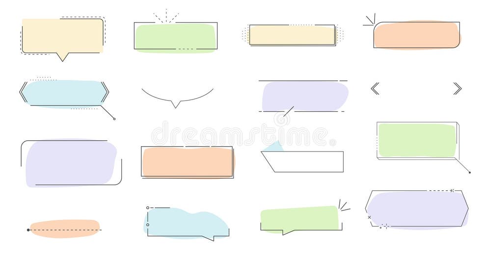 Title Frame Quote Text Box Border Cute Simple Line Speech Bubble. Comic ...