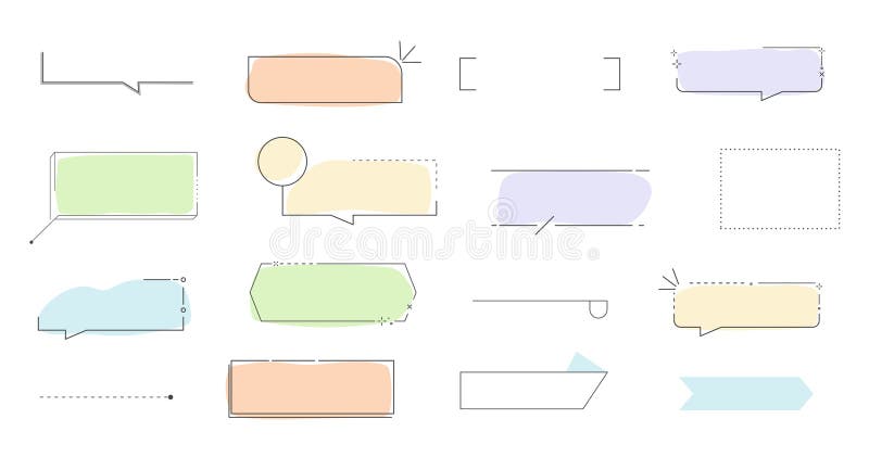 Title Frame Quote Text Box Border Cute Simple Line Speech Bubble. Comic ...