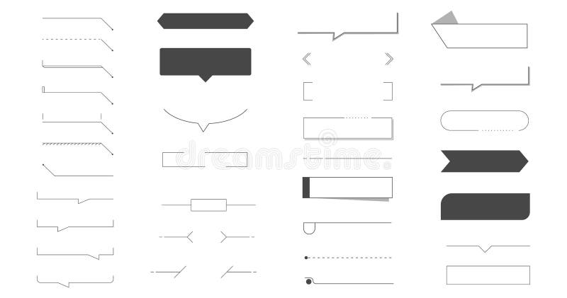 Title Frame Quote Text Box Border Cute Simple Line Speech Bubble. Comic ...