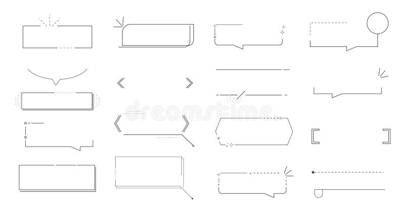 Title Frame Quote Text Box Border Cute Simple Line Speech Bubble. Comic ...