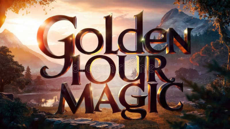 The Title for Golden Hour Magic is Shown in this Image, AI Stock Image ...