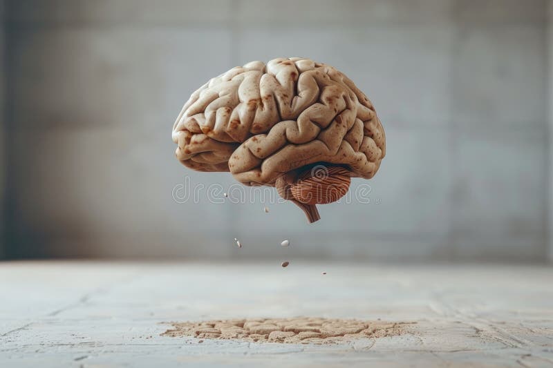 **Title:** Human Brain Anatomy Model Floating Above Ground, Detailed 3D ...
