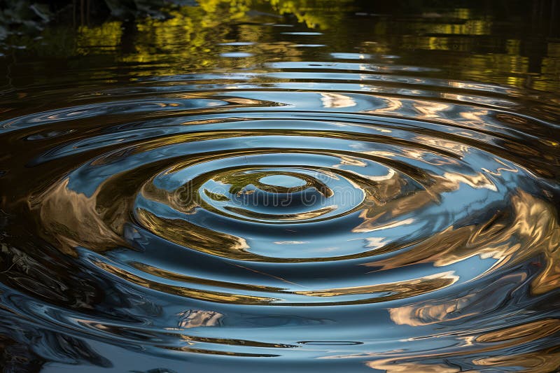 Circular Waves Rippling Across the Water Surface Stock Illustration ...