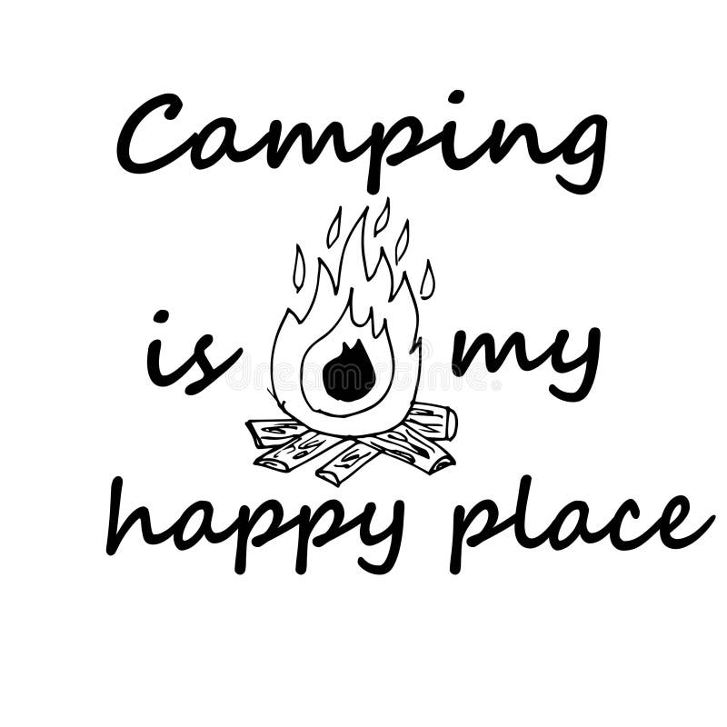 Title, Inscription, Lettering, Caption, Doodle Forest Camping Design ...