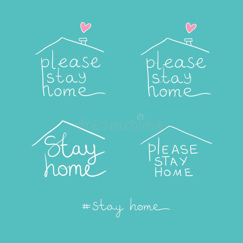 Title Lettering. Please Stay Home Stock Vector - Illustration of letter ...