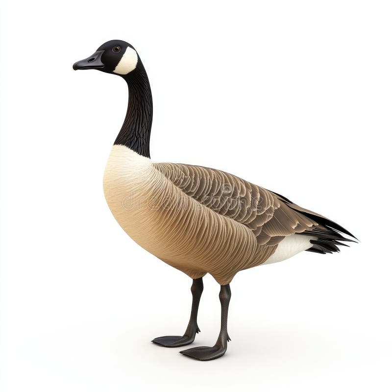**Title:** Majestic Canada Goose Bird, Isolated on White Background ...