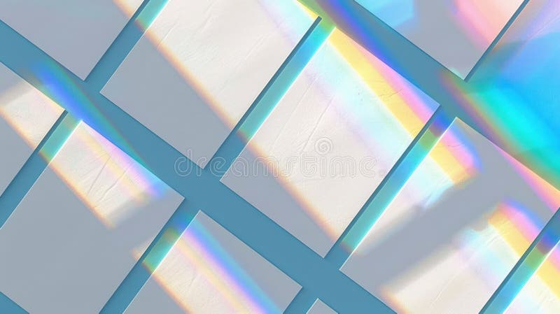Rainbow Light Refraction on Empty Vertical Rectangle Mockups for ...