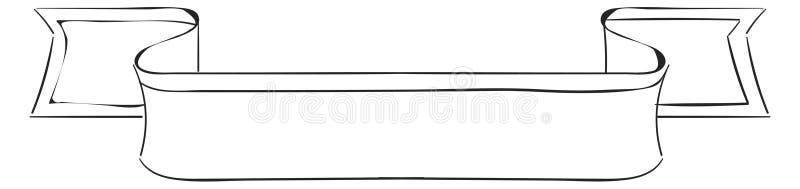 Title Ribbon Banner Template. Decorative Black Drawing Stock ...