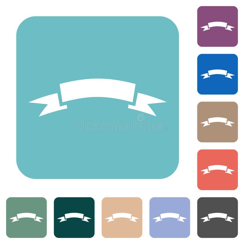 Title Ribbon Solid Rounded Square Flat Icons Stock Vector ...