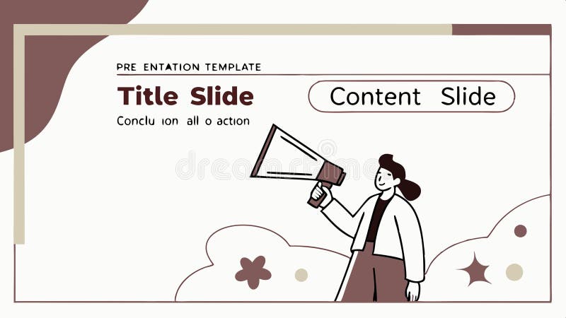 Title Slide Template for Presentations with Content Sections, Vector ...