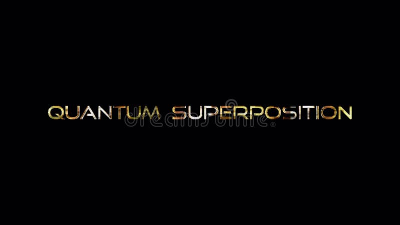 Title Text QUANTUM SUPERPOSITION Glitch Gold Text Effect Stock Footage ...