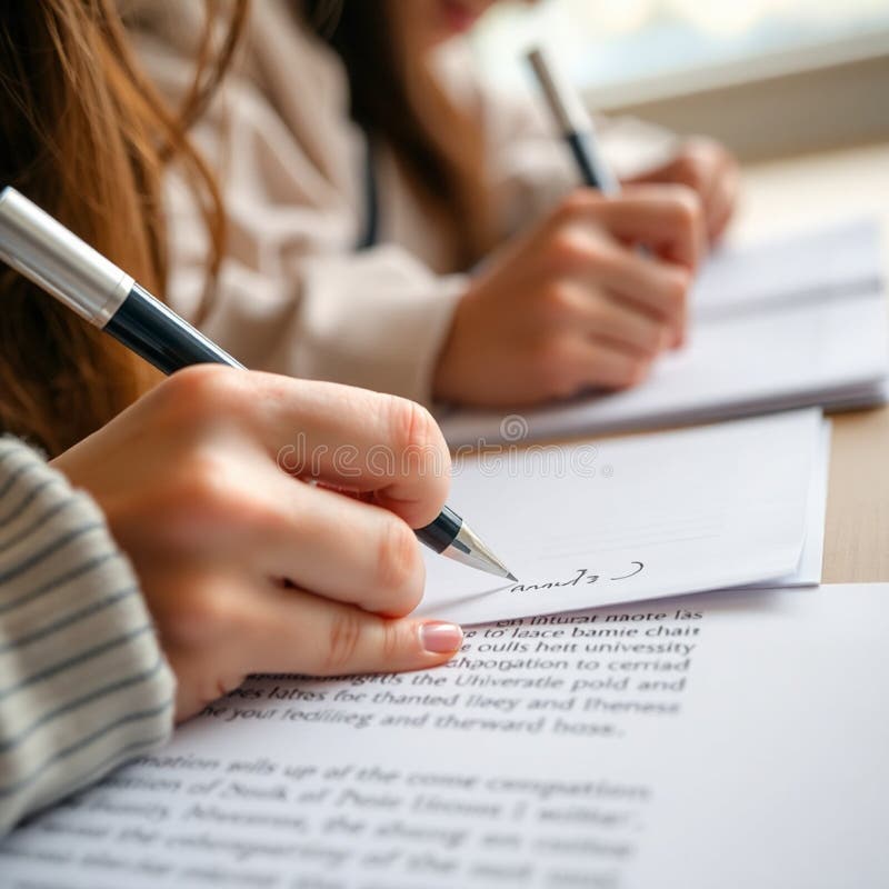 Title: Young People Writing - AI-Generated Image Stock Image - Image of ...