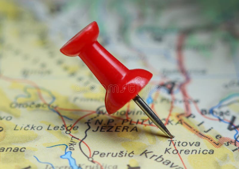 Titova Korenica, Croatia Pin on Map Stock Image - Image of explore ...