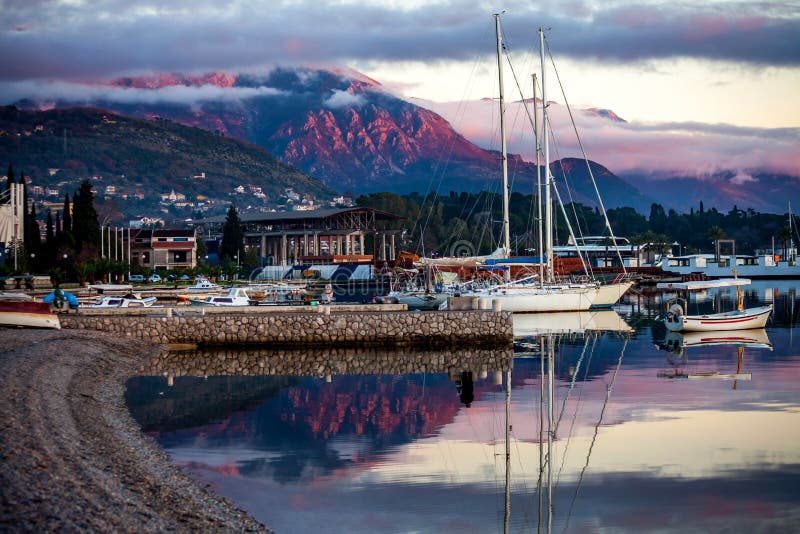 Tivat bay stock image. Image of montenegro, travel, yahts - 55202339