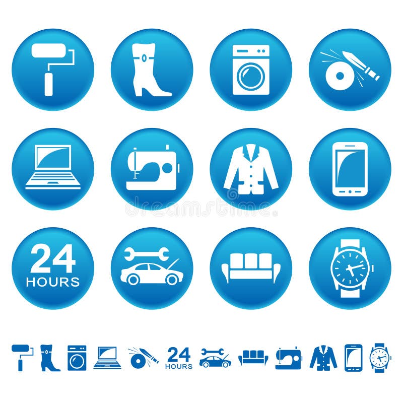 Fastst?llda Reparationssymboler Stock Illustrationer - Illustration av ...