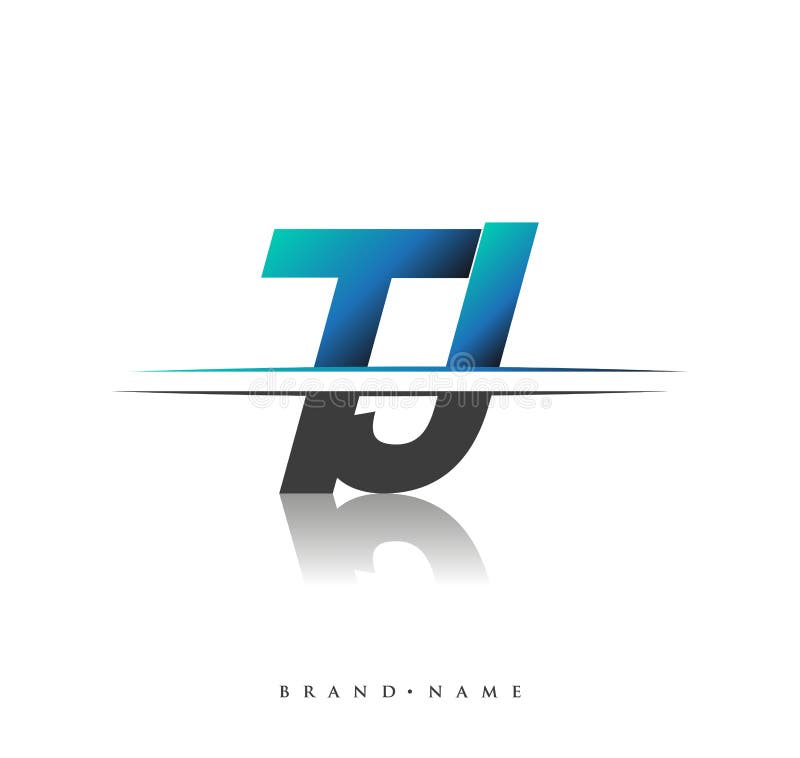 TJ Initial Logo Company Name Colored Black and Blue, Simple and Modern ...