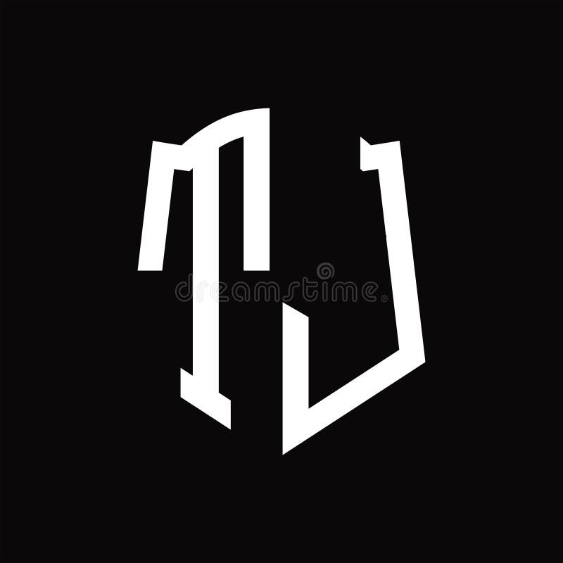 TJ Logo Monogram with Shield Shape Ribbon Design Template Stock Vector ...