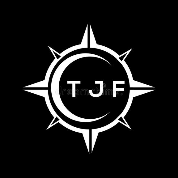 TJF Abstract Technology Logo Design on Black Background. TJF Creative ...