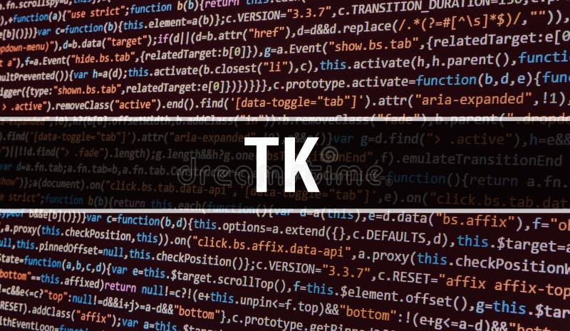 Tk Concept with Random Parts of Program Code. Tk with Programming Code Abstract Technology ...