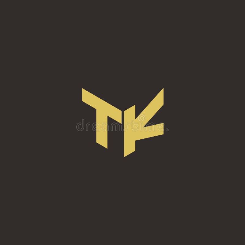 TK Logo Letter Initial Logo Designs Template with Gold and Black ...
