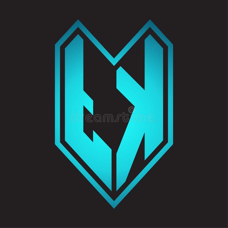 TK Logo Monogram with Emblem Line Style Isolated on Blue Gradient ...