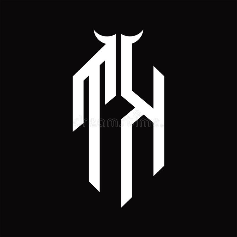 TK Logo Monogram with Horn Shape Isolated Black and White Design ...