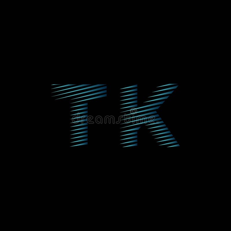 TK Monogram Lines Style Blue Light Vector Stock Vector - Illustration ...