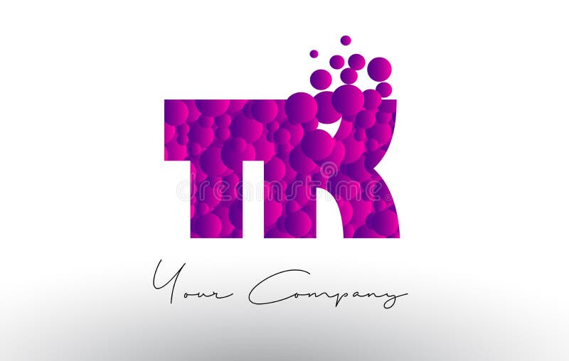 TK T K Dots Letter Logo with Purple Bubbles Texture. Stock Vector ...