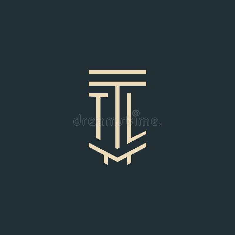 TL Initial Monogram with Simple Line Art Pillar Logo Designs Stock ...