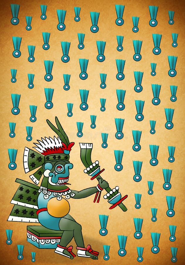 Mayan- Aztec Deity - Ah Puch and Balam Stock Illustration ...