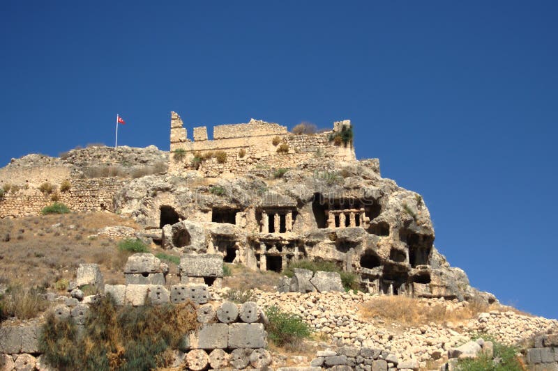 Tlos ruins (necropolis) stock image. Image of greece, landscaped - 5767795