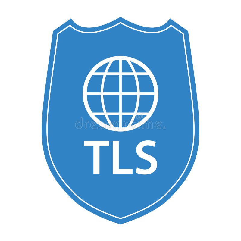 TLS - Blue Colored Shield Icon on White Background Stock Vector ...