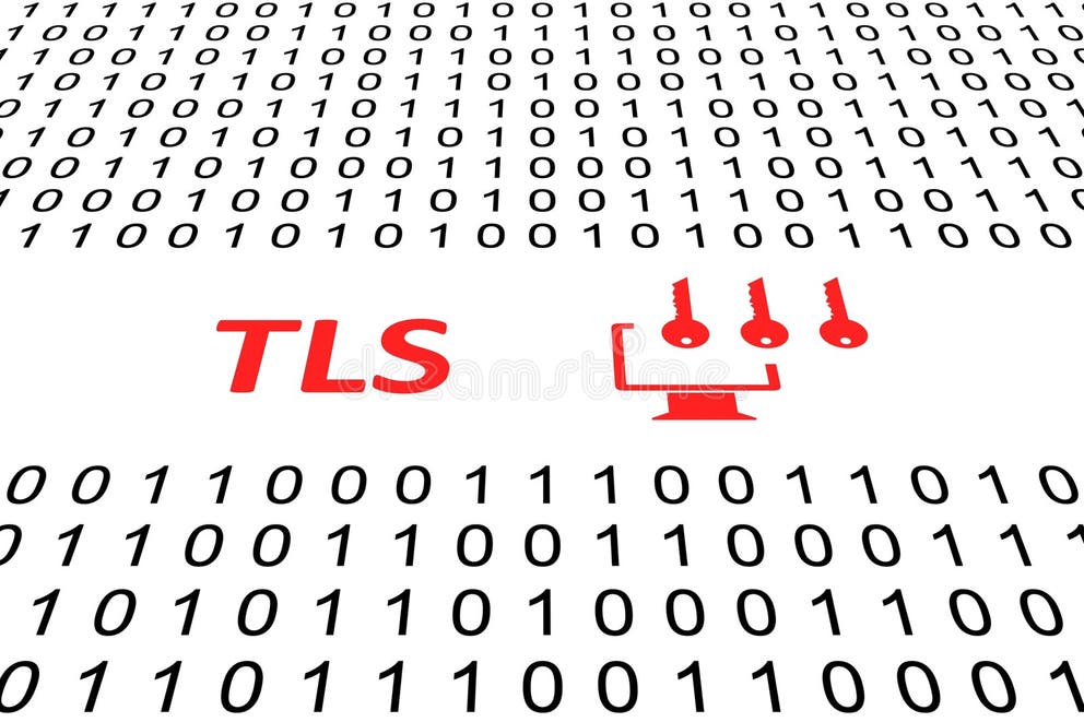 TLS concept binary code 3d stock illustration. Illustration of network ...