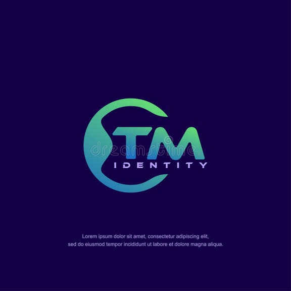 TM Initial Letter Circular Line Logo Template Vector with Gradient ...