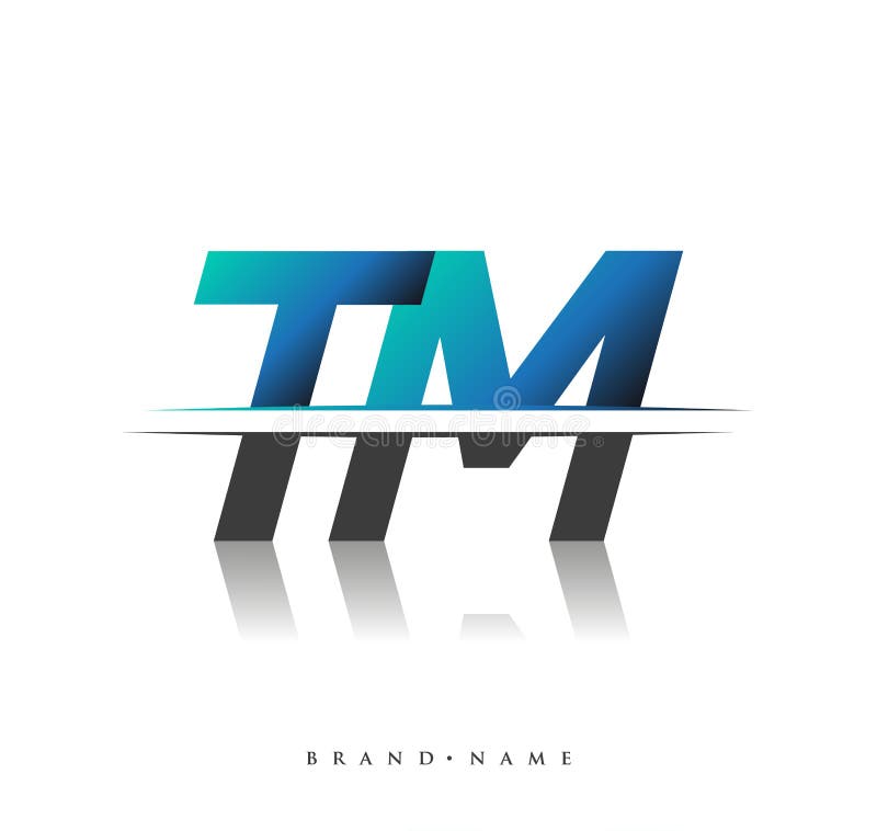TM Initial Logo Company Name Colored Black and Blue, Simple and Modern ...