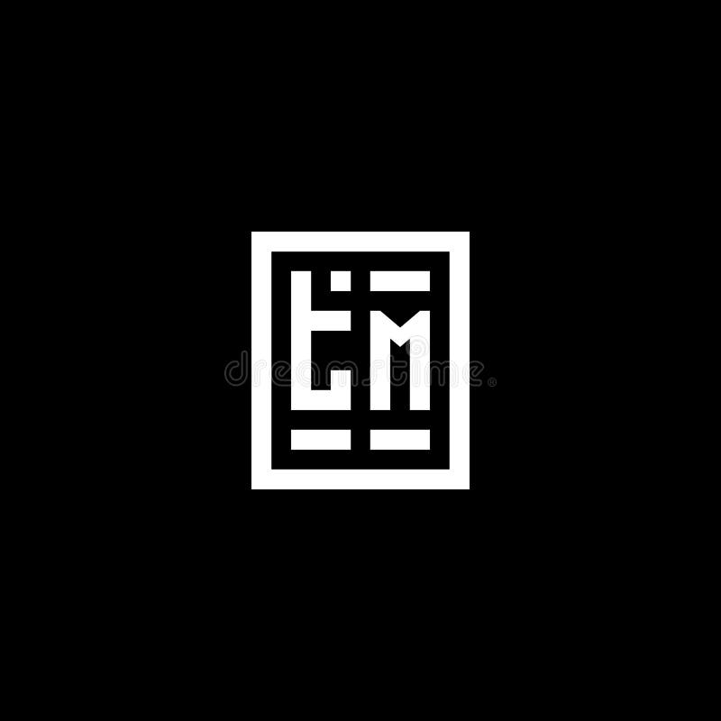 TM Initial Logo with Square Rectangular Shape Style Stock Illustration ...
