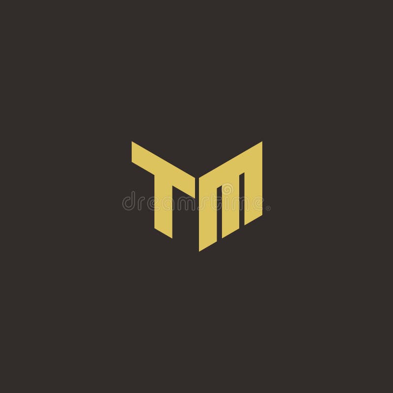 TM Logo Letter Initial Logo Designs Template with Gold and Black ...