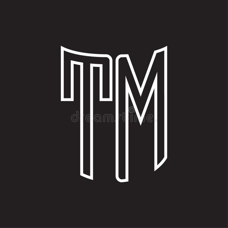 TM Logo Monogram with Ribbon Style Outline Design Template Stock Vector ...