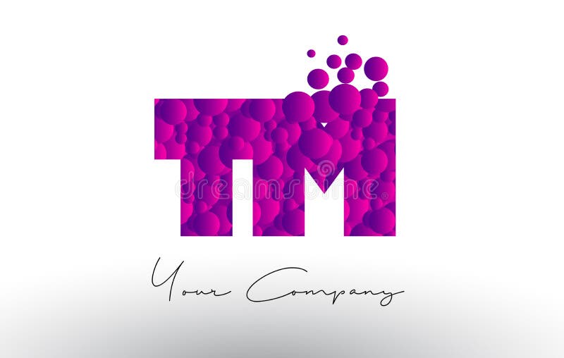 Tm T M Pink Dots Letter Logo Alphabet Icon Stock Vector - Illustration ...