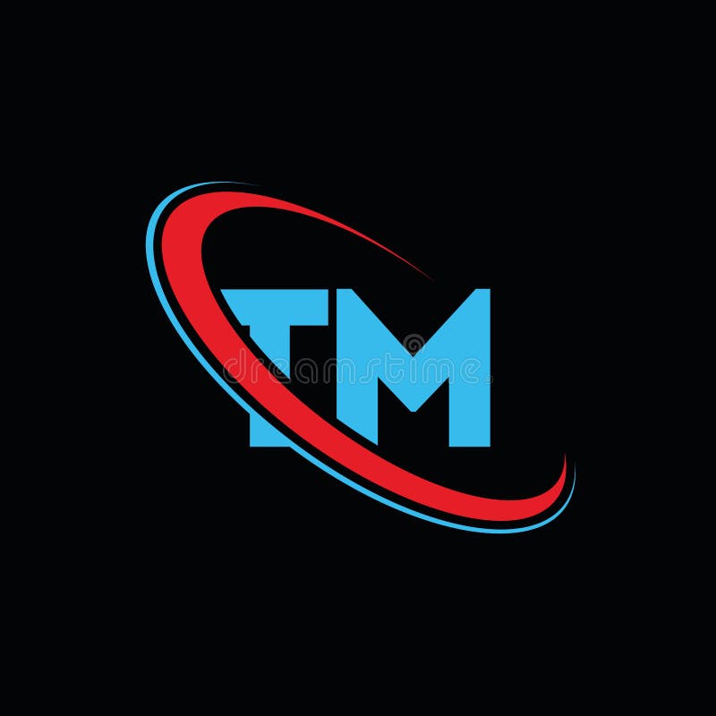 Tm T M Letter Logo Design Initial Letter Tm Linked Circle Uppercase