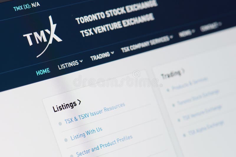 Tmx Exchange of stock editorial photography. Image of banking - 179542922
