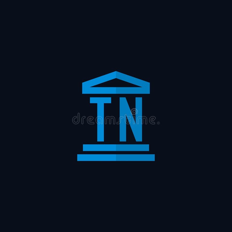 TN Initial Logo Monogram with Simple Courthouse Building Icon Design ...